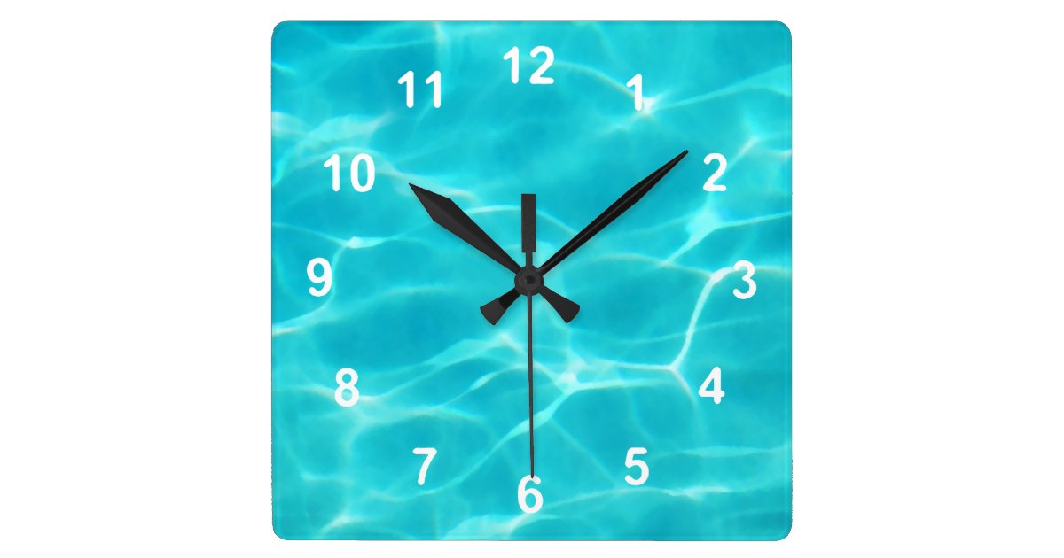 Swimming Pool. Square Wall Clock | Zazzle.com