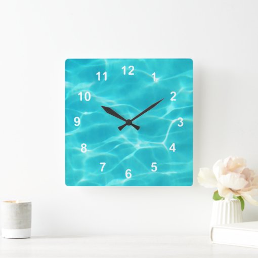 Swimming Pool. Square Wall Clock | Zazzle