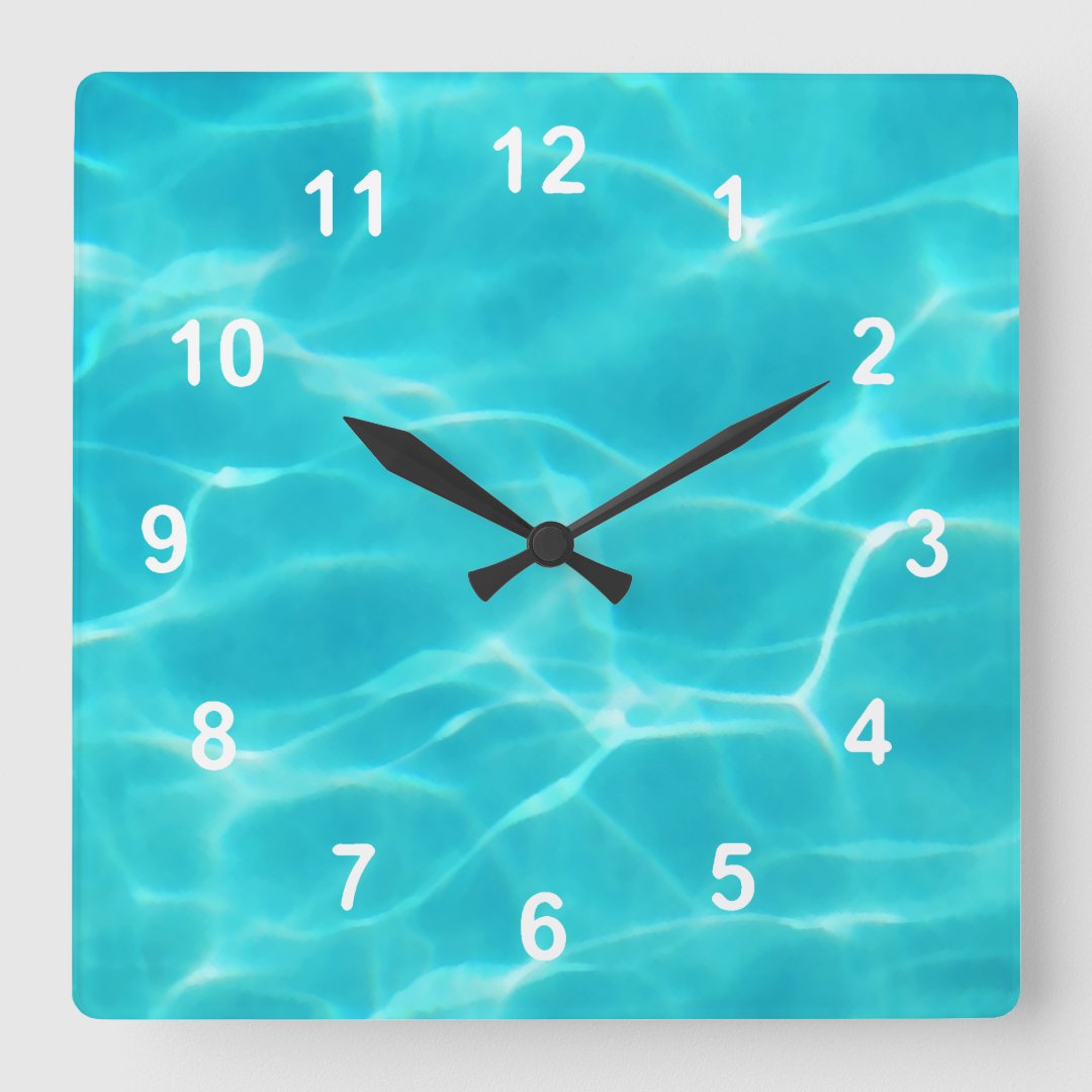 Swimming Pool. Square Wall Clock | Zazzle