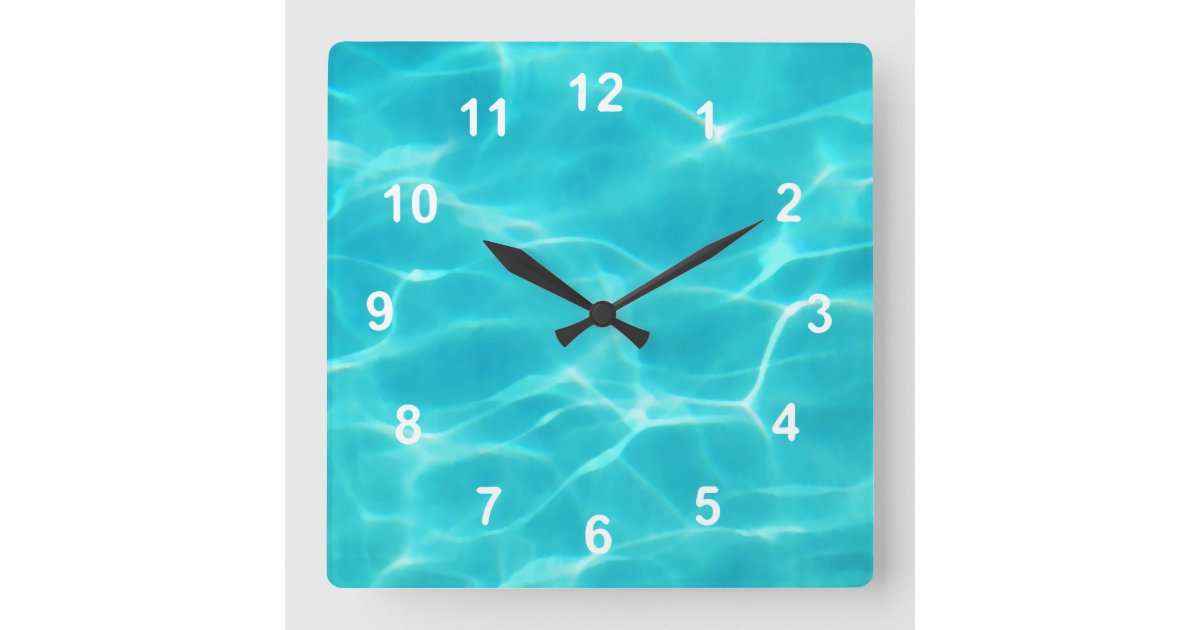 Swimming Pool. Square Wall Clock | Zazzle