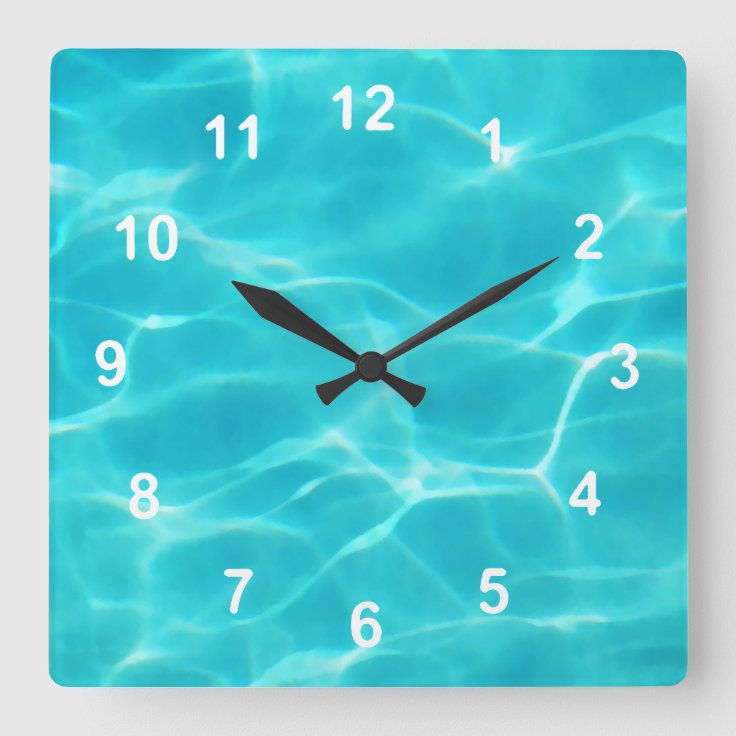 Swimming Pool. Square Wall Clock | Zazzle