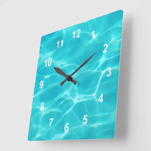 Swimming Pool. Square Wall Clock | Zazzle