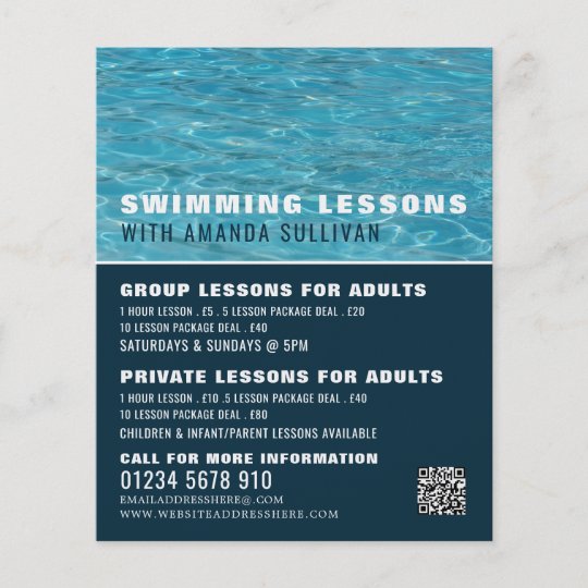 Swimming Pool, Swimming Lesson Advertising Flyer | Zazzle.com