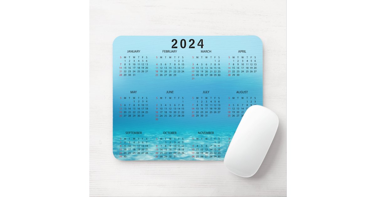 Swimming Pool Water 2024 Calendar Mouse Pad | Zazzle