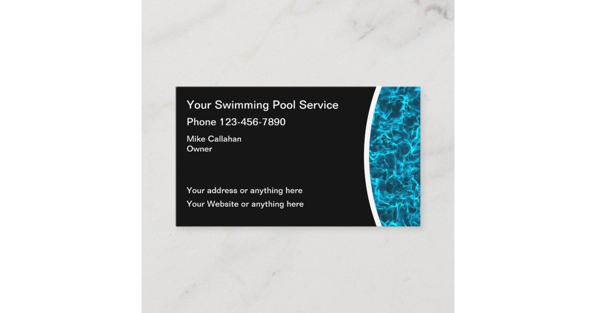 Swimming Pool Water Service Business Card | Zazzle