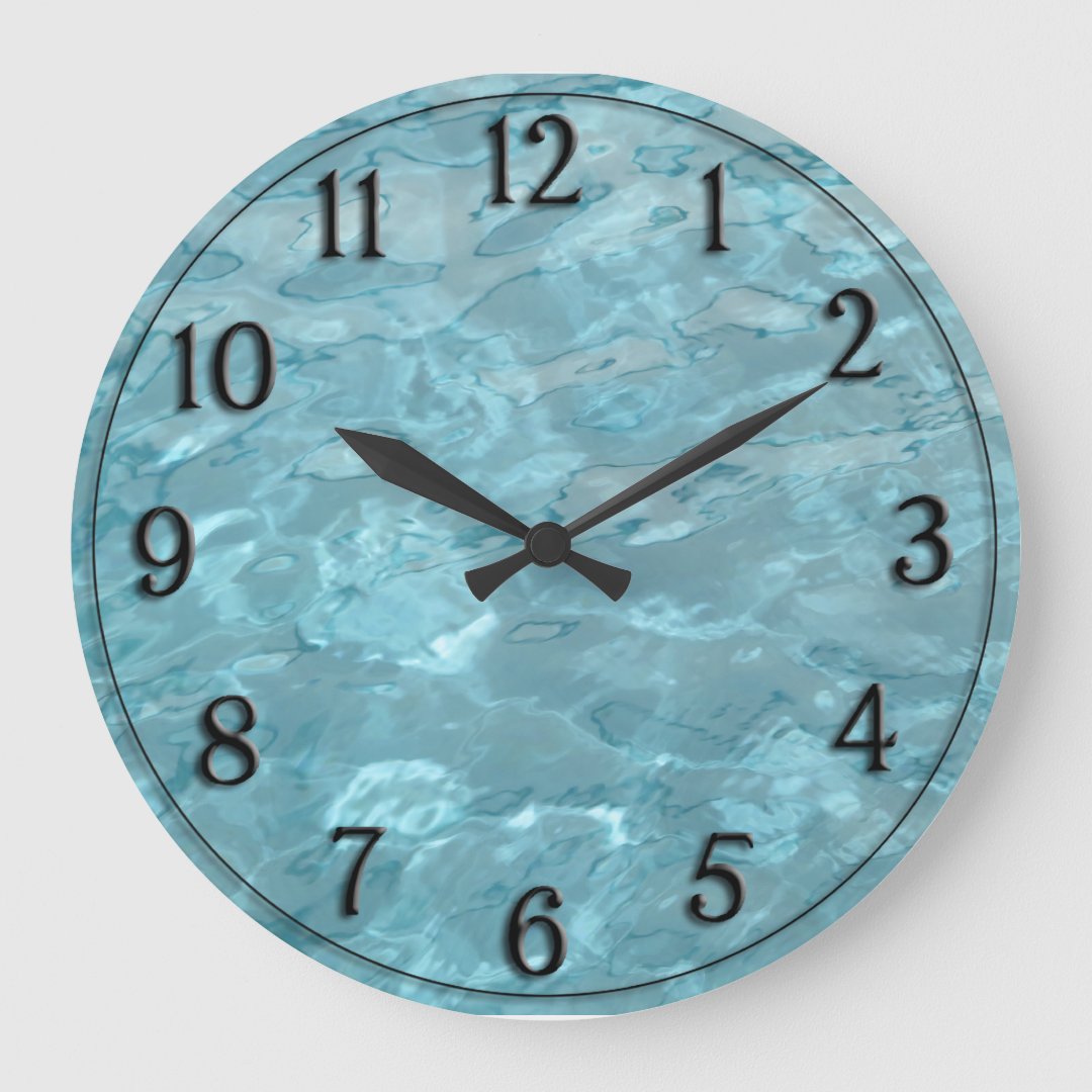 Swimming Pool Water - Summer Fun Abstract Large Clock | Zazzle