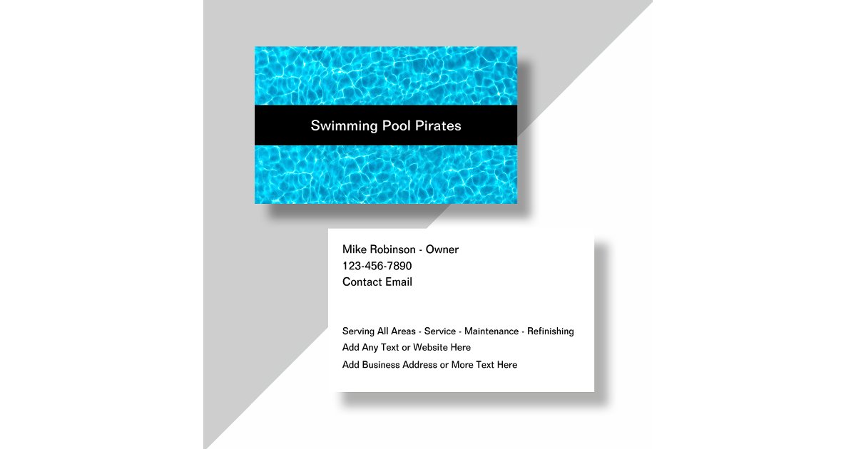 Swimming Pool Water Theme Business Cards | Zazzle