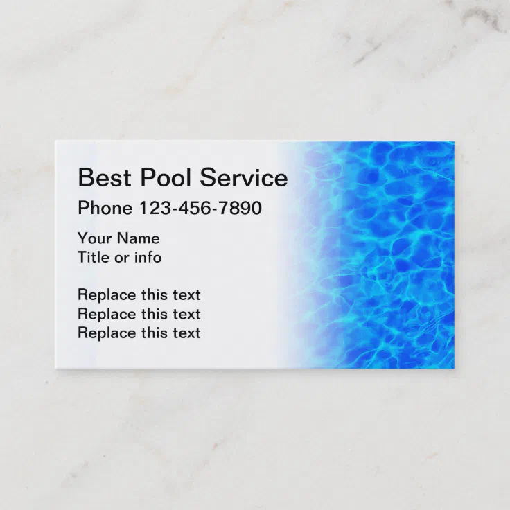 Swimming Pools And Service Business Card | Zazzle