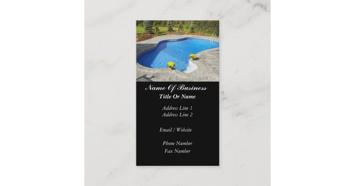 Swimming Pools Business Card | Zazzle