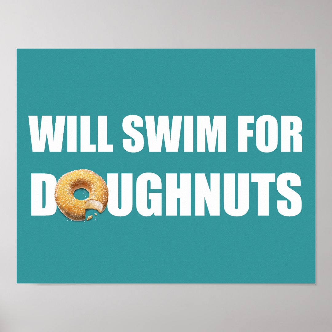 Swimming Poster, swim team, doughnuts Poster | Zazzle