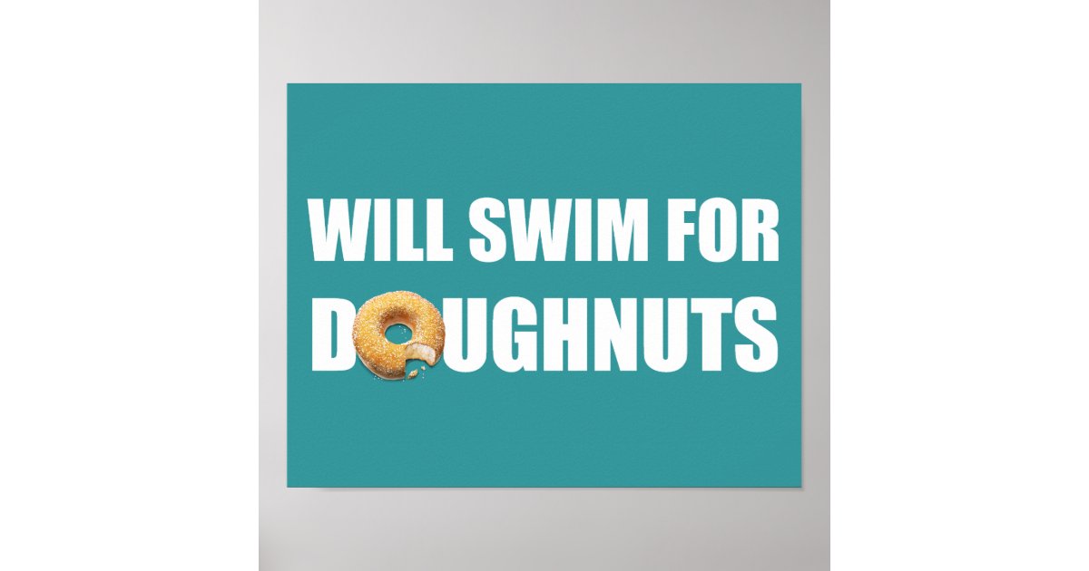 Swimming Poster, swim team, doughnuts Poster | Zazzle