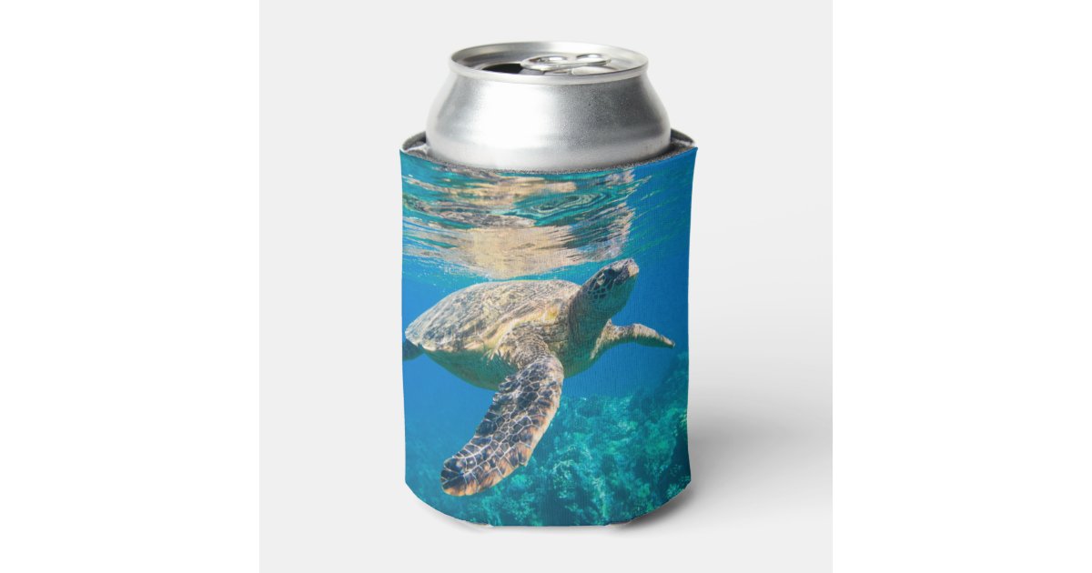 Swimming Sea Turtle Can Cooler | Zazzle
