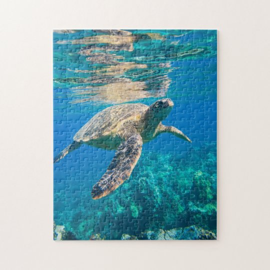 Swimming Sea Turtle Jigsaw Puzzle | Zazzle.com