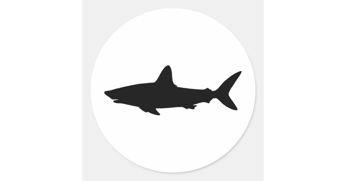 Swimming Shark Classic Round Sticker | Zazzle