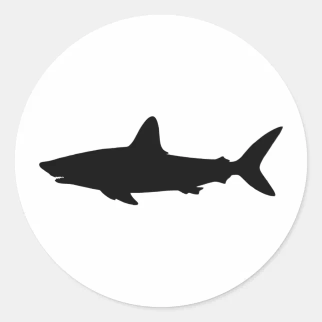 Swimming Shark Classic Round Sticker | Zazzle