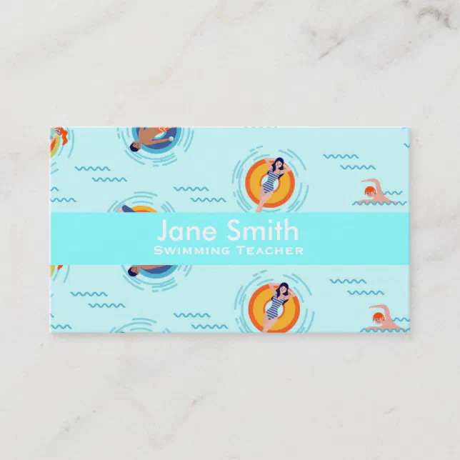 Swimming Teacher, Swim Coach, Swim Instructor Business Card | Zazzle