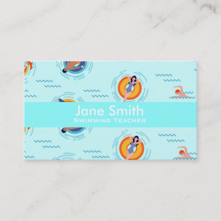 Swimming Teacher, Swim Coach, Swim Instructor Business Card | Zazzle.com