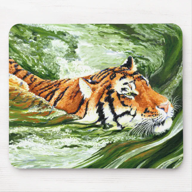 Swimming Tiger Mouse Pad | Zazzle
