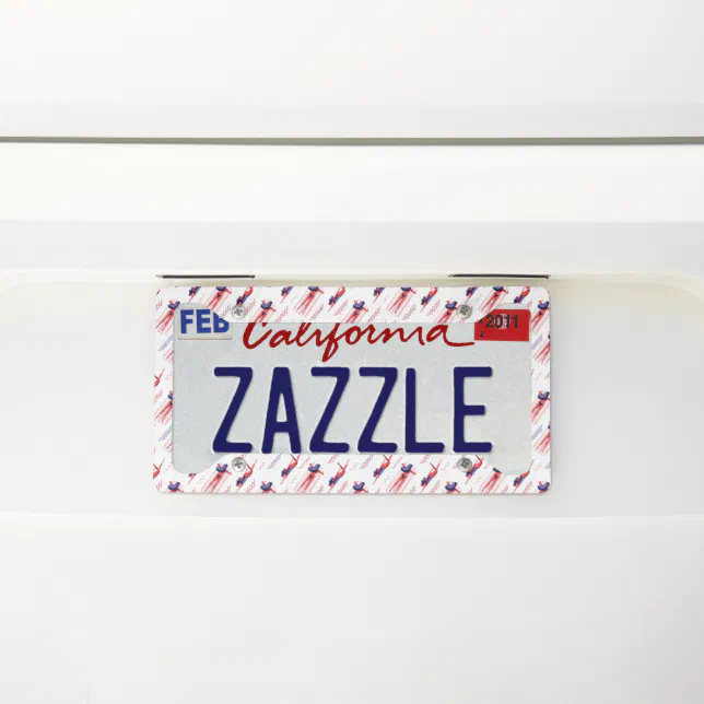 Swimming Woman Pattern License Plate Frame | Zazzle