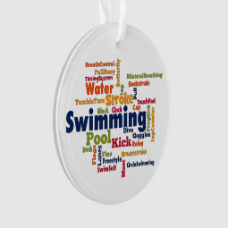 Swimming Word Cloud Ornament | Zazzle