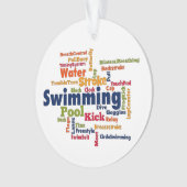 Swimming Word Cloud Ornament | Zazzle