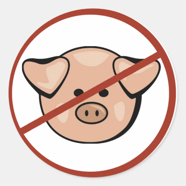Swine Flu / Pork Classic Round Sticker | Zazzle