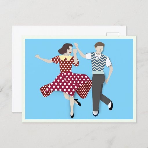 Swing Dance Couple Postcard | Zazzle