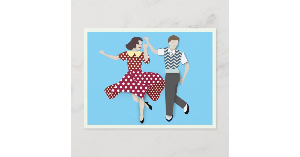 Swing Dance Couple Postcard | Zazzle