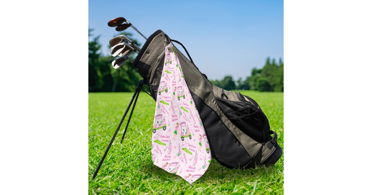 Swing Pink Golfer Breast Cancer Awareness Golf Towel | Zazzle