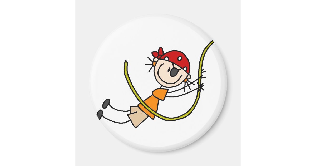 Swinging Stick Pirate Magnet | Zazzle