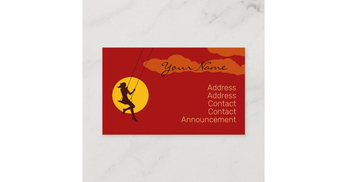 Swinging Woman Business Card | Zazzle