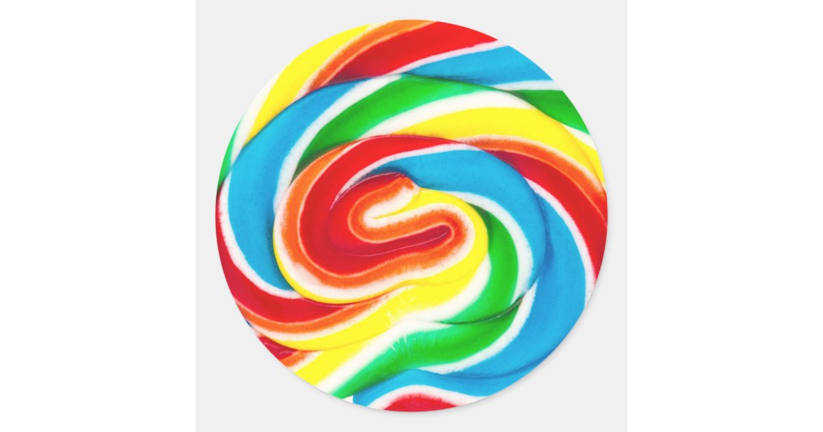 swirl lollipop candy sticker | Zazzle