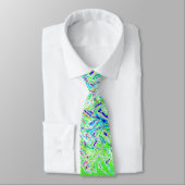 Swirl Patterns Abstract Colorful Bright Neon Green Neck Tie | Zazzle