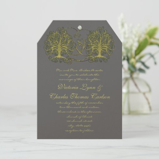 Swirl Tree Roots of Love Wedding Invitation | Zazzle