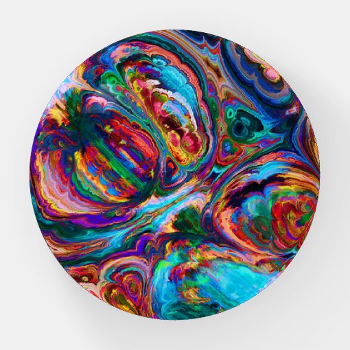 Swirled Colors Abstract Boho Desk Paperweight | Zazzle
