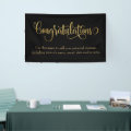 Swirling Gold Glitter Congratulations Black Banner | Zazzle