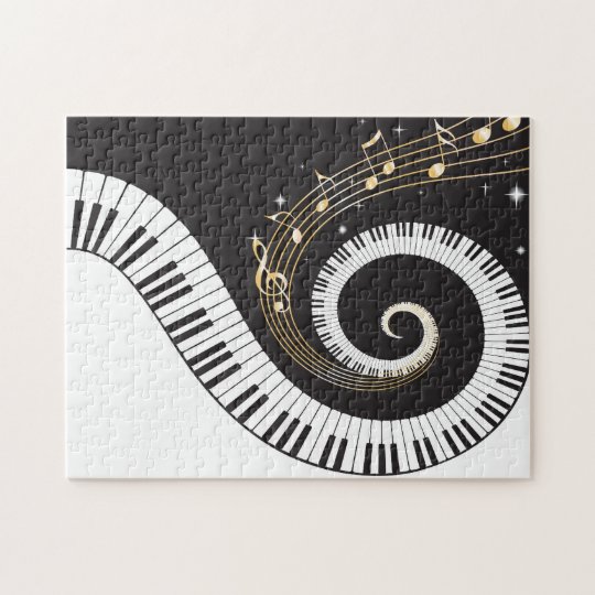 Swirling Piano Keys Jigsaw Puzzle | Zazzle.com