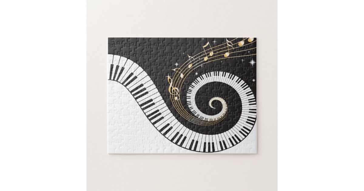 Swirling Piano Keys Jigsaw Puzzle | Zazzle