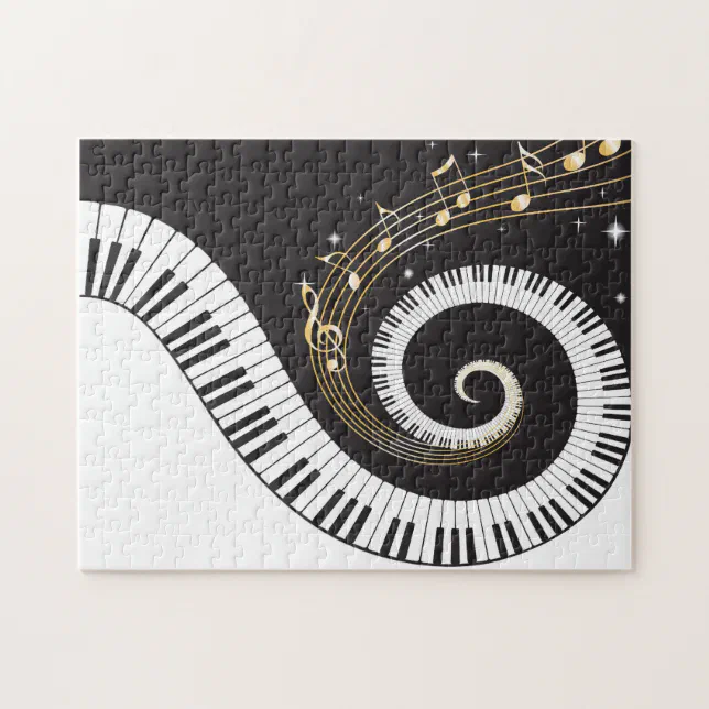 Swirling Piano Keys Jigsaw Puzzle | Zazzle