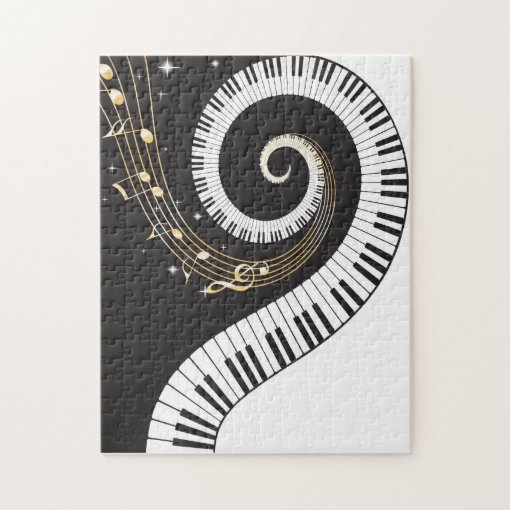 Swirling Piano Keys Jigsaw Puzzle | Zazzle