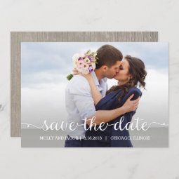 Swirling Script Wedding Save The Date Card | Zazzle