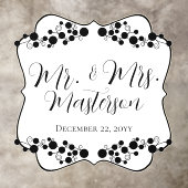 Swirls and Curls White Mr and Mrs Name Wedding Floor Decals | Zazzle