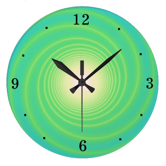 Swirly Aqua/ Lime Green> Wall Clock | Zazzle.com