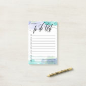 Swirly Calligraphy - Aqua - Checkbox To Do List Post-it Notes | Zazzle