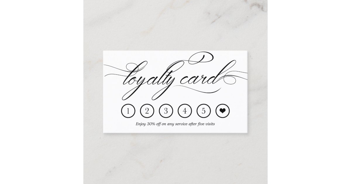 Swirly Calligraphy Loyalty Card | Zazzle.com