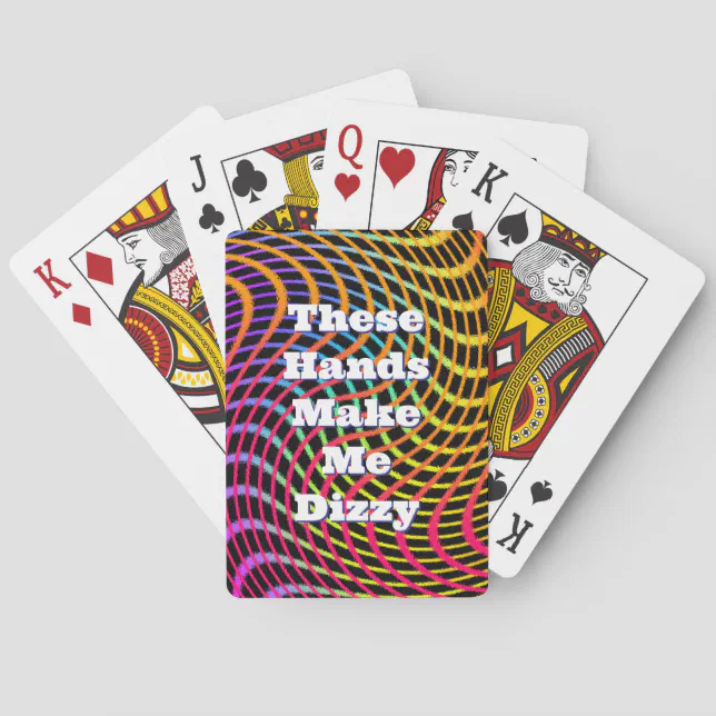 Swirly Lines Dizzy Card Hands Funny Poker Playing | Zazzle