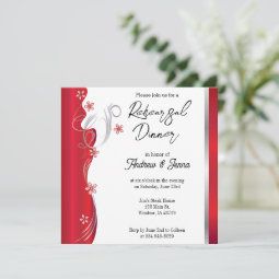 Swirly Red Design Invitation | Zazzle