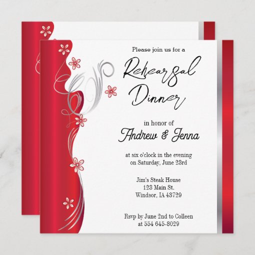 Swirly Red Design Invitation | Zazzle