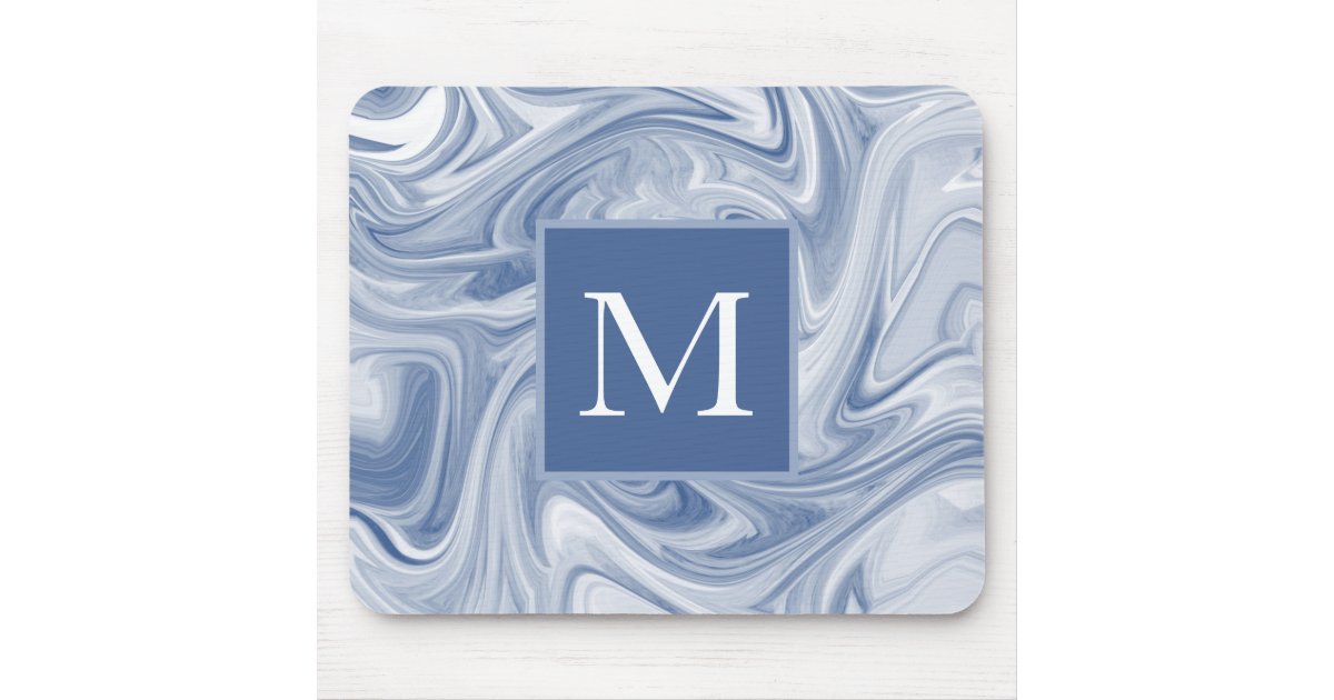 Swirly Slate Blue Abstract Mouse Pad | Zazzle
