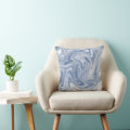 Swirly Slate Blue Abstract Throw Pillow | Zazzle